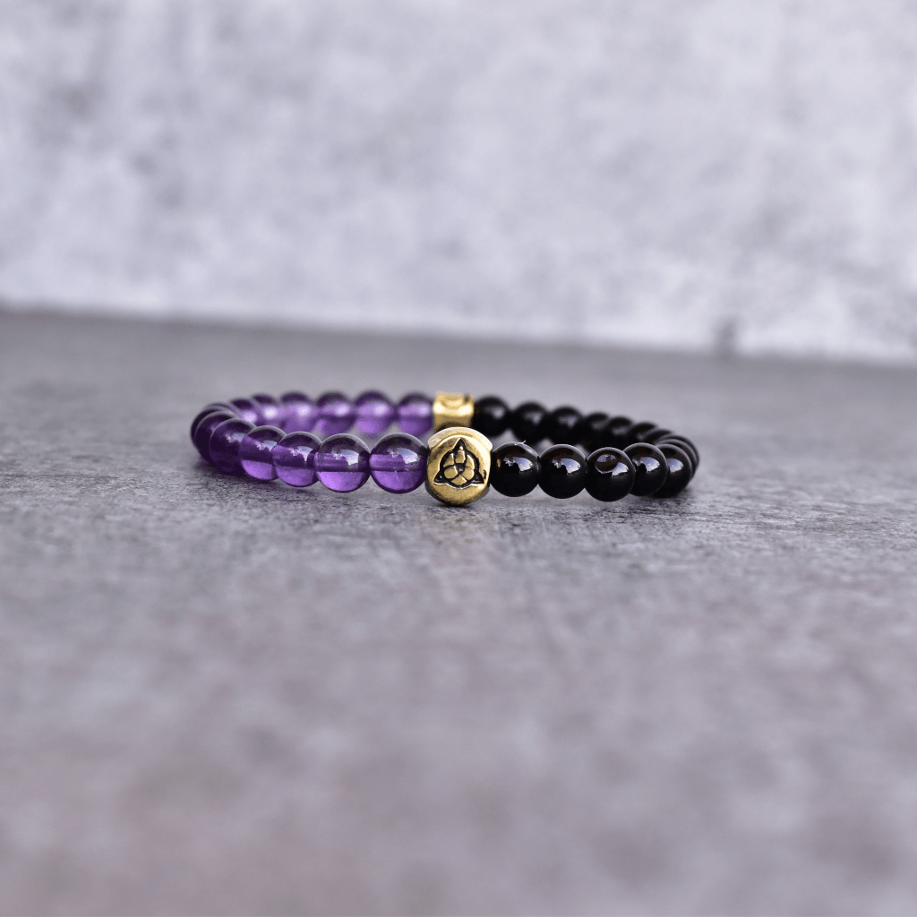 Spiritual Awareness Amethyst Black Onyx Bracelets